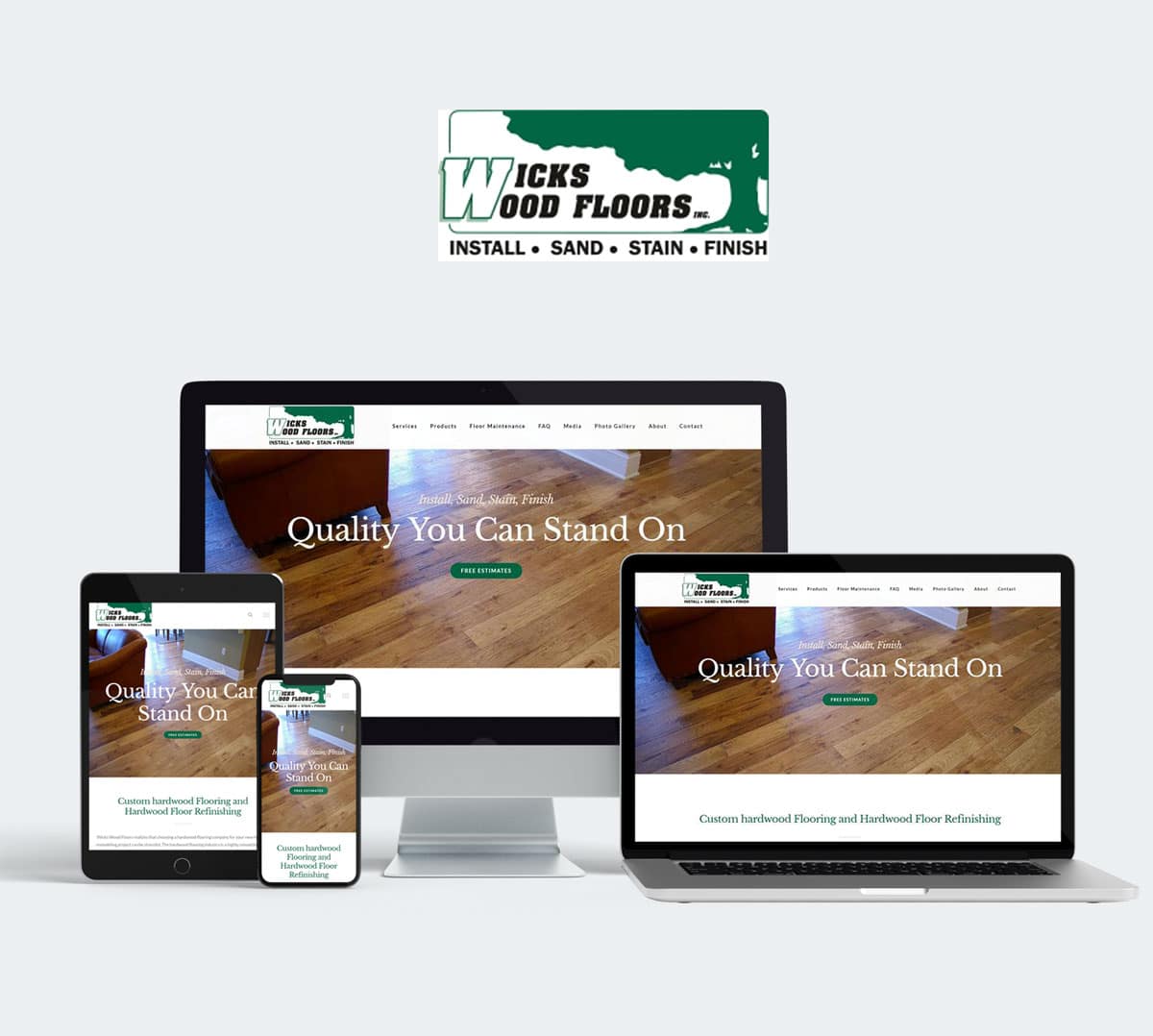 Wicks Wood Floors | New business WordPress website by SunAnt